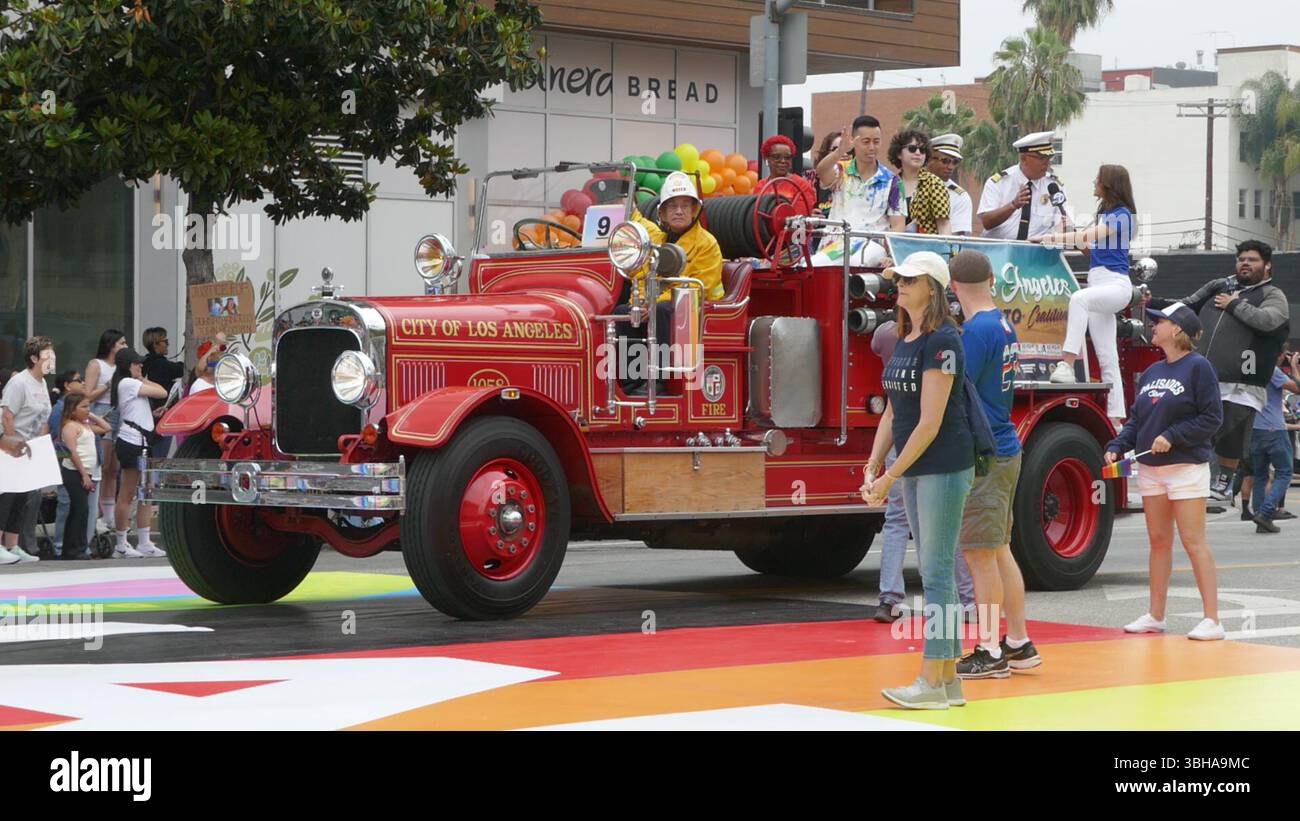 Los Angeles, California, USA 8th June 2025 1931 City of Los Angeles Firetruck in LA Pride Parade ...