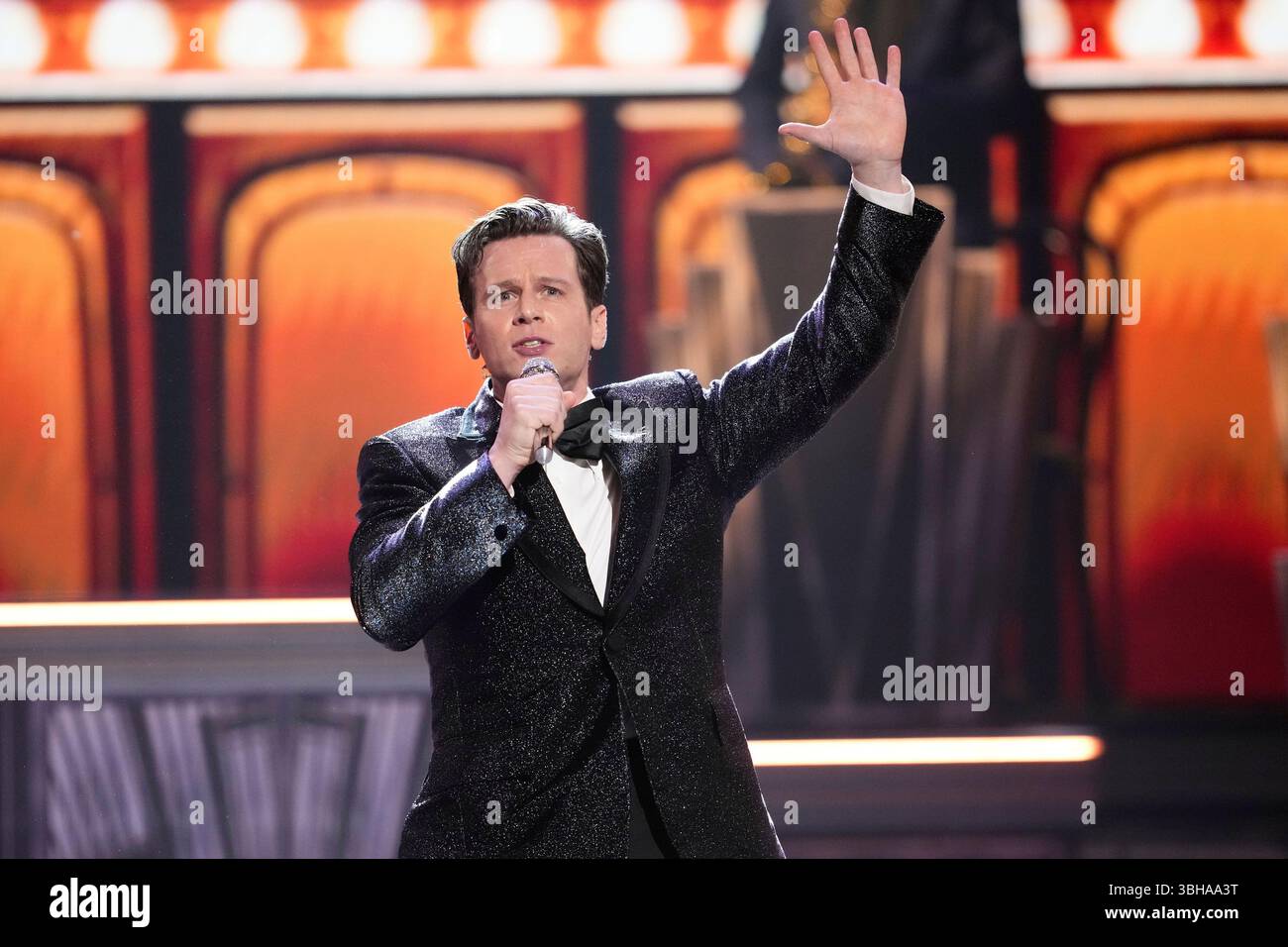 Jonathan Groff performs a medley "Just in Time" during the 78th Tony ...