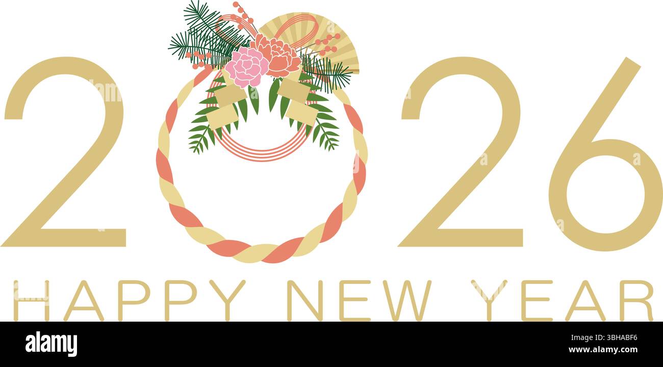 The Year 2026 Vector New Year’s Greeting Symbol With A Japanese Sacred ...