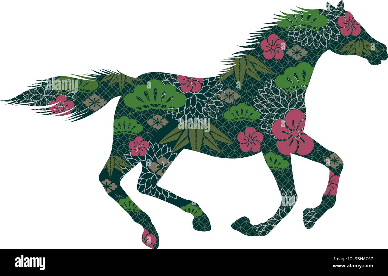 Vintage equine art Stock Vector Images - Alamy