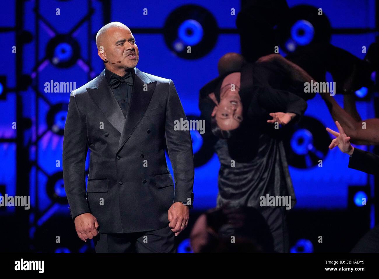 Christopher Jackson performs a medley from "Hamilton" during the 78th ...