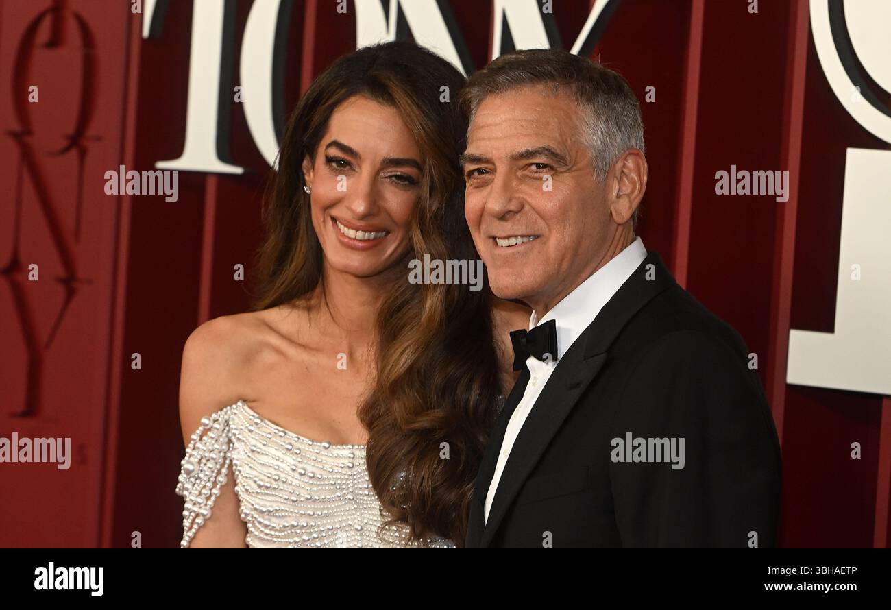 New York City, USA. 08th June, 2025. Amal Clooney and George Clooney ...