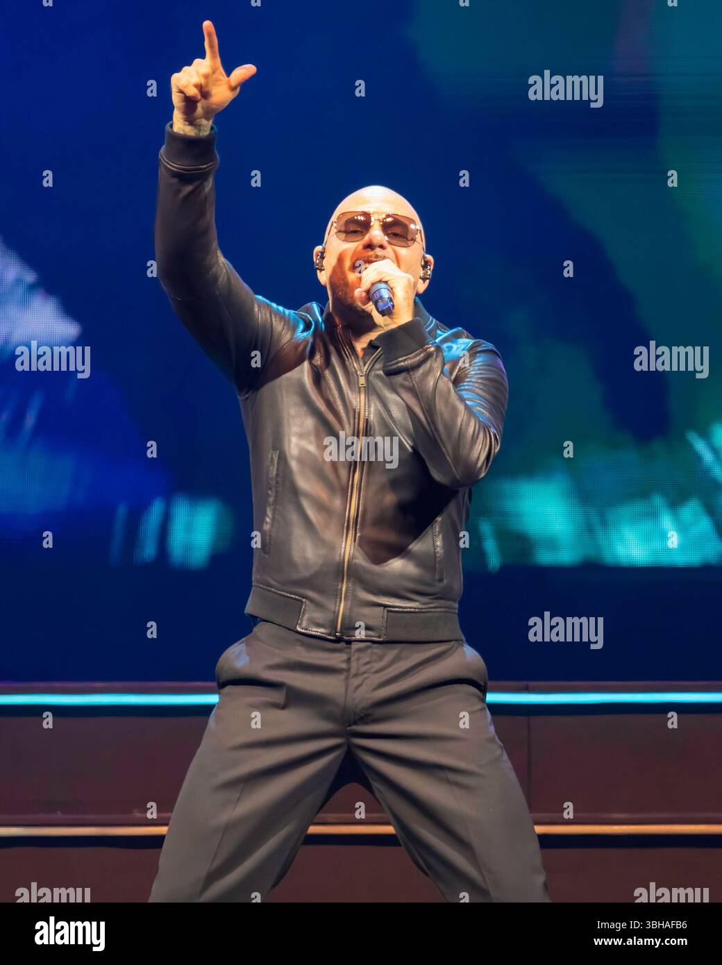 Manchester, England, 8th June, 2025. Pitbull playing Co-op Live in ...
