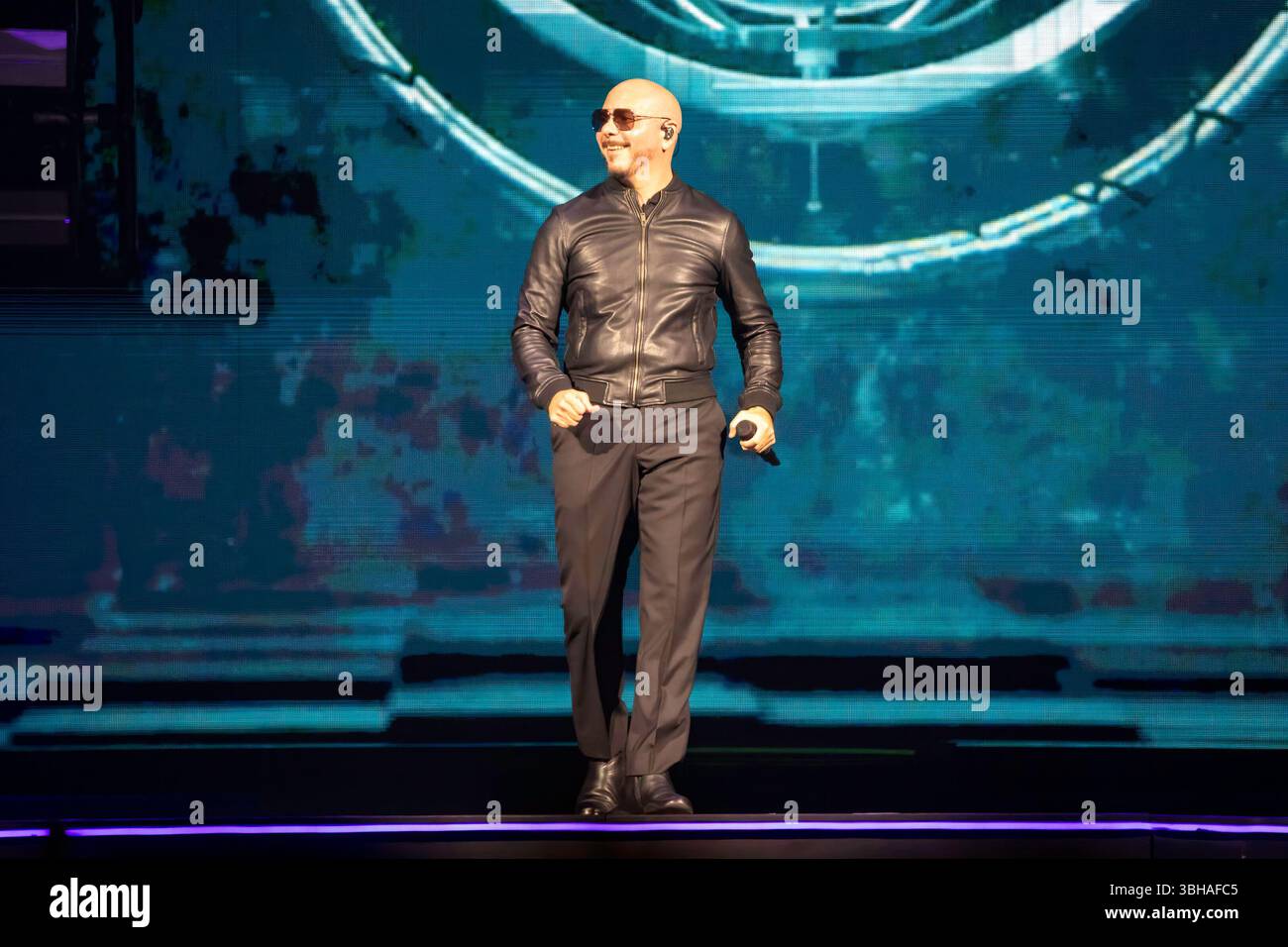 Manchester, England, 8th June, 2025. Pitbull playing Co-op Live in ...