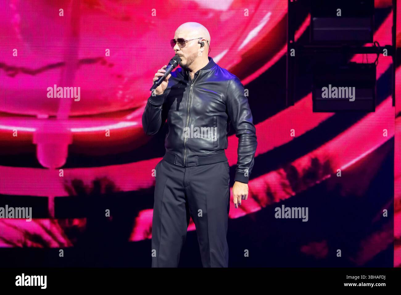 Manchester, England, 8th June, 2025. Pitbull playing Co-op Live in ...