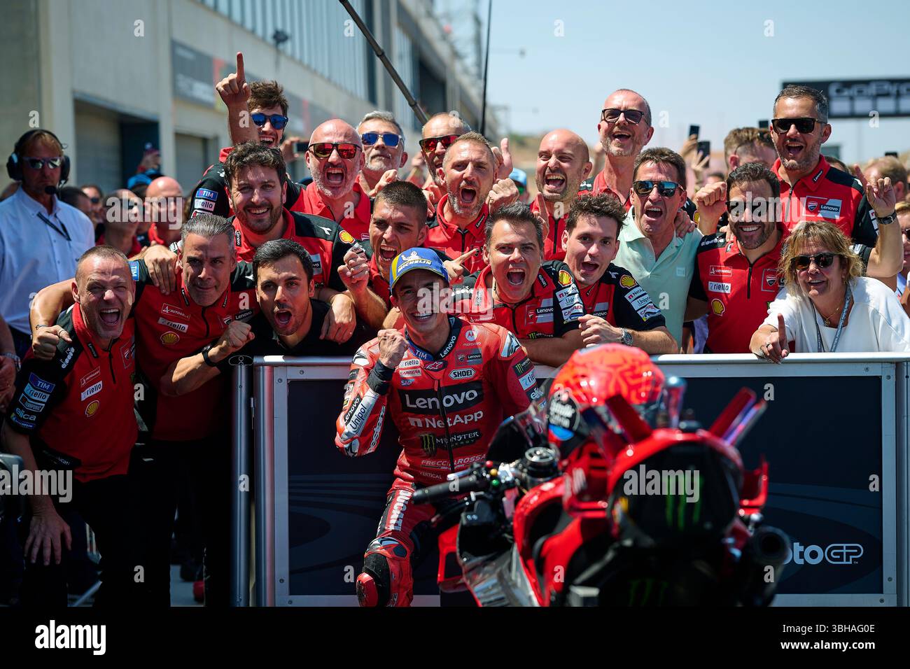 Madrid, Spain. 8th June, 2025. Marc Marquez of Ducati Lenovo celebrate ...