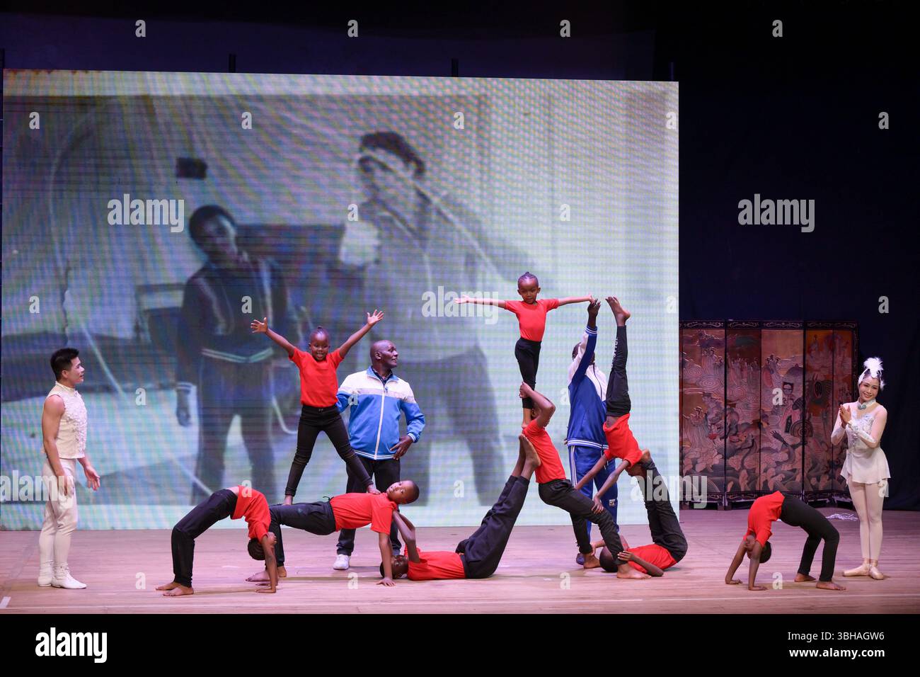 Nairobi, Kenya. 6th June, 2025. Actors perform acrobatics at the ...