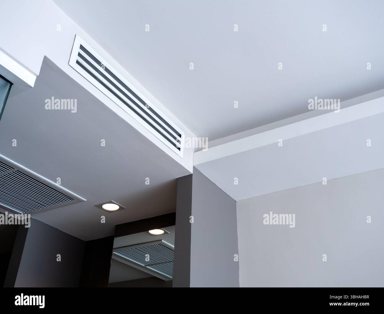 From bottom view of air conditioning wall mounted ventilation system on ...