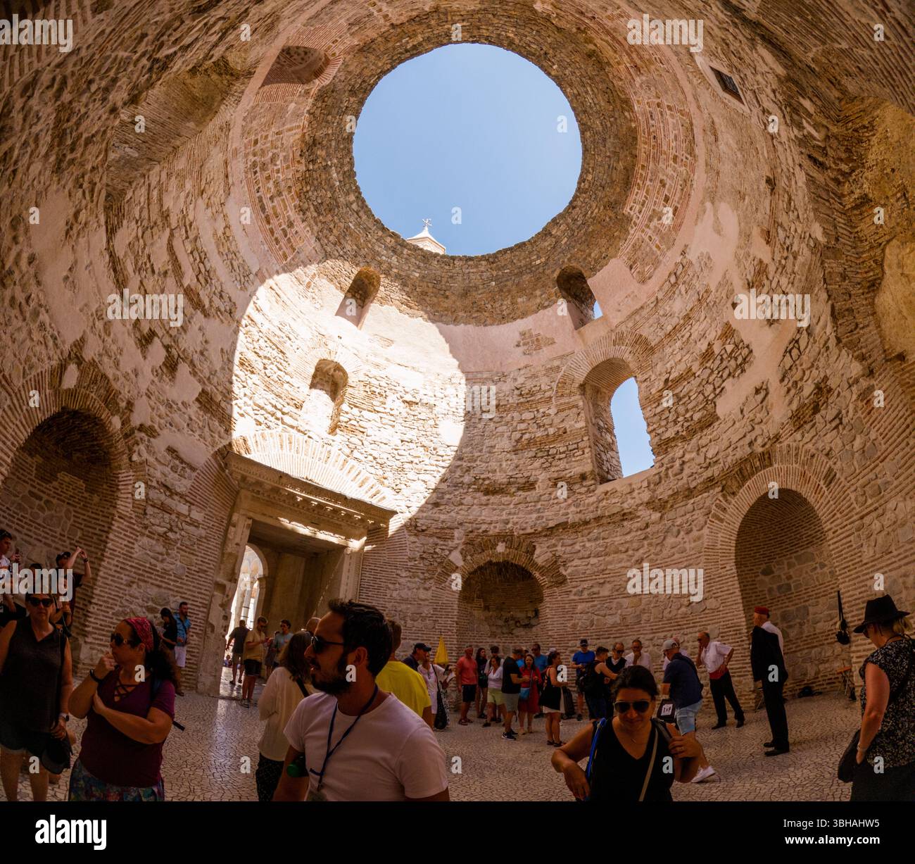 Split, Croatia - September 8th 2023: Tourists explore Diocletian's ...