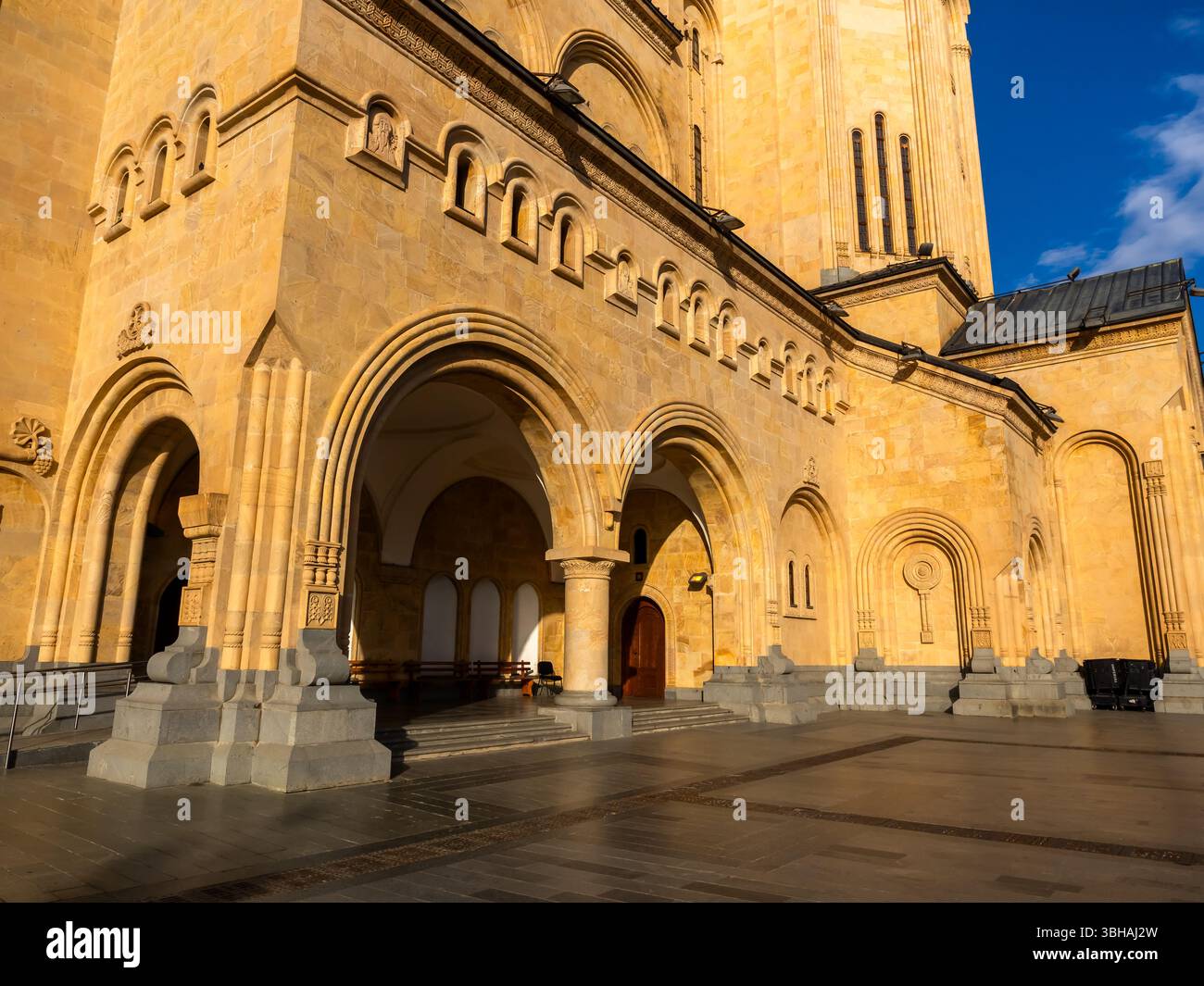 The Holy Trinity Cathedral. Tsminda Sameba, around area at the Georgian ...