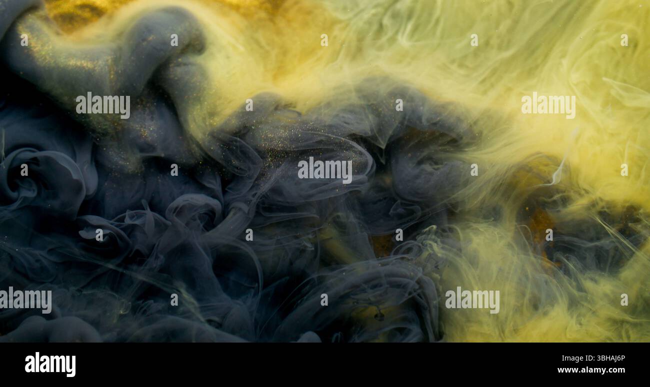 Fog fluid dye spread yellow hi-res stock photography and images - Alamy