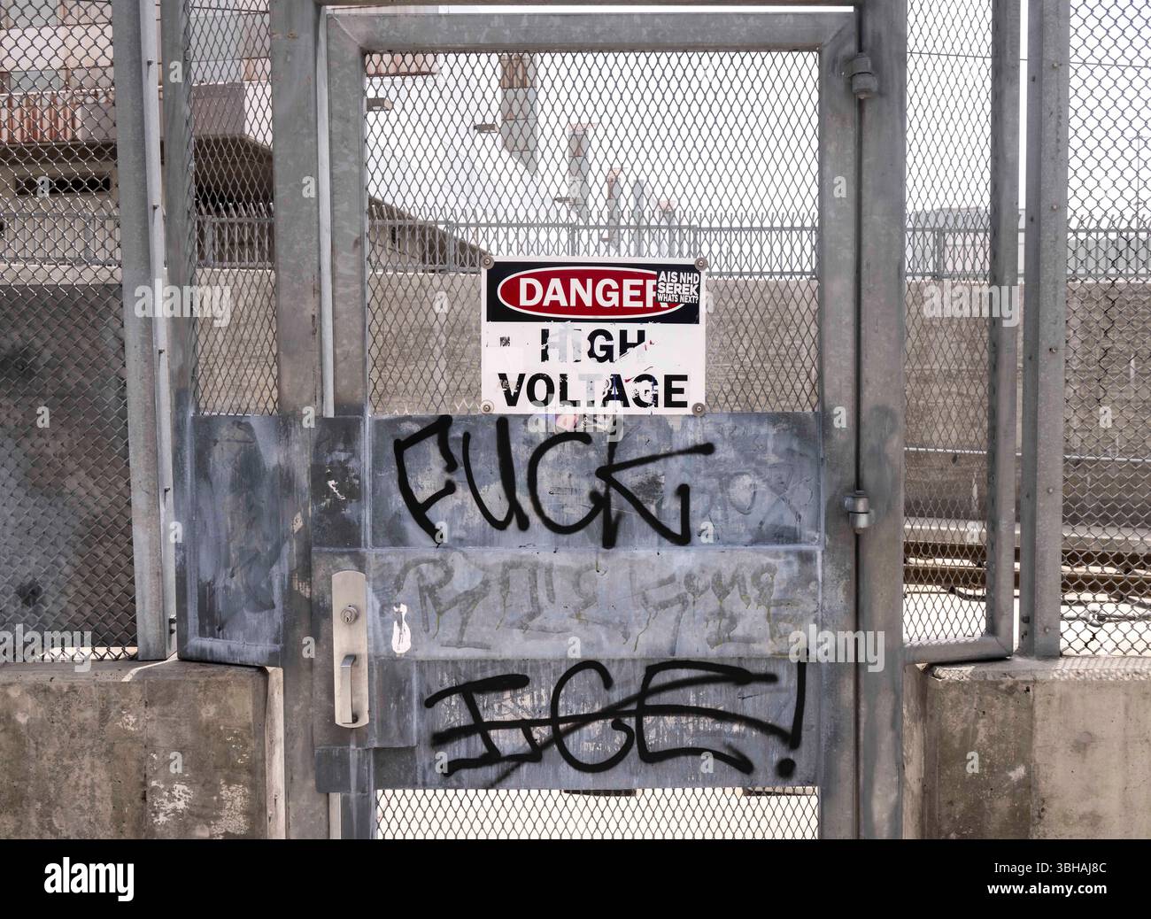 June 8, 2025 - Los Angeles, California, USA - Graffiti in the area of ...
