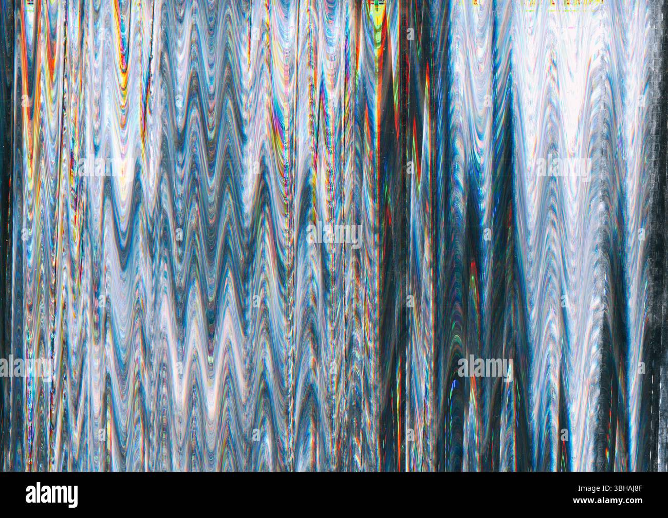 Digital pixel noise. Glitch error. Yellow blue color glowing lines ...
