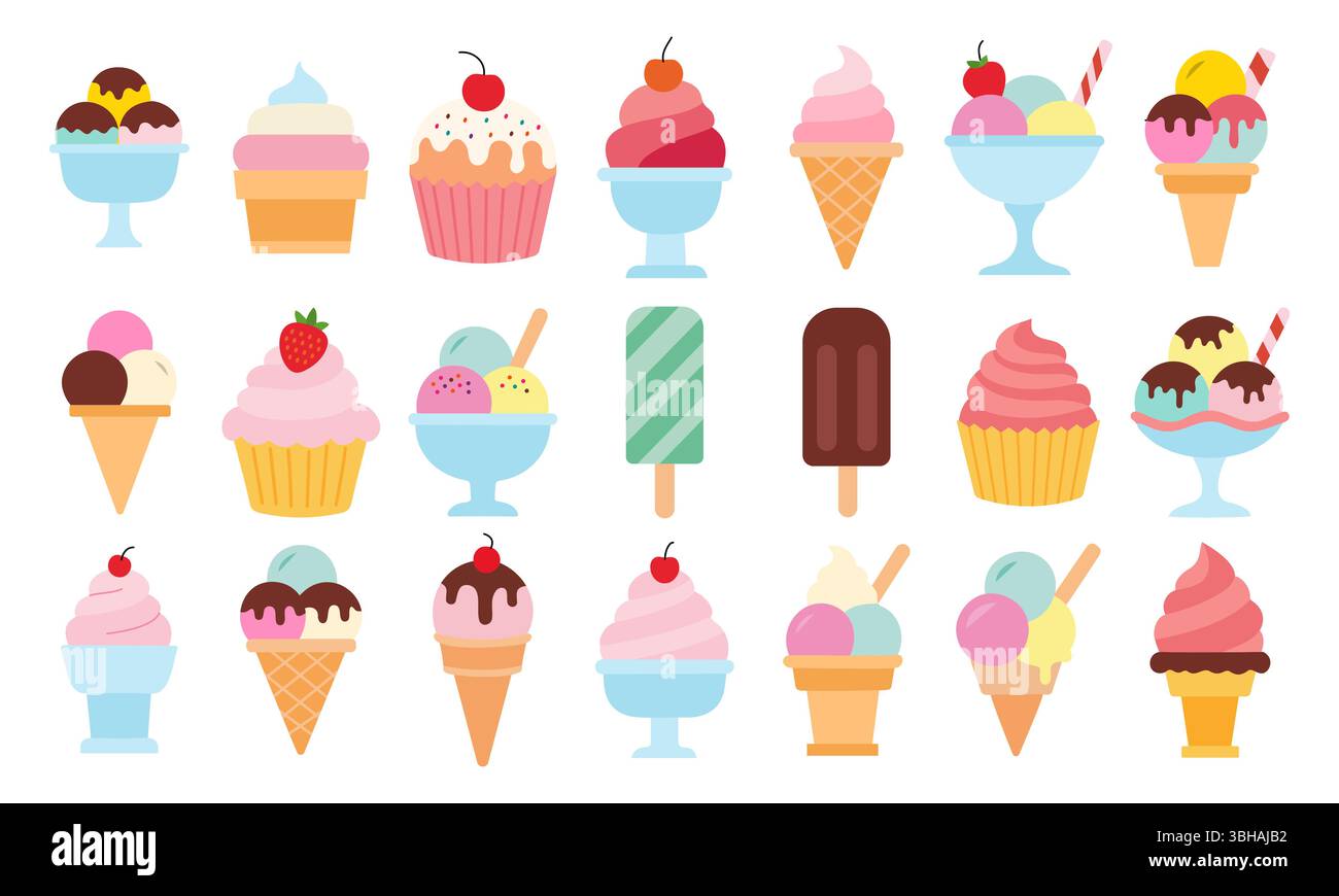 Summer snacks ice cream Stock Vector Images - Alamy