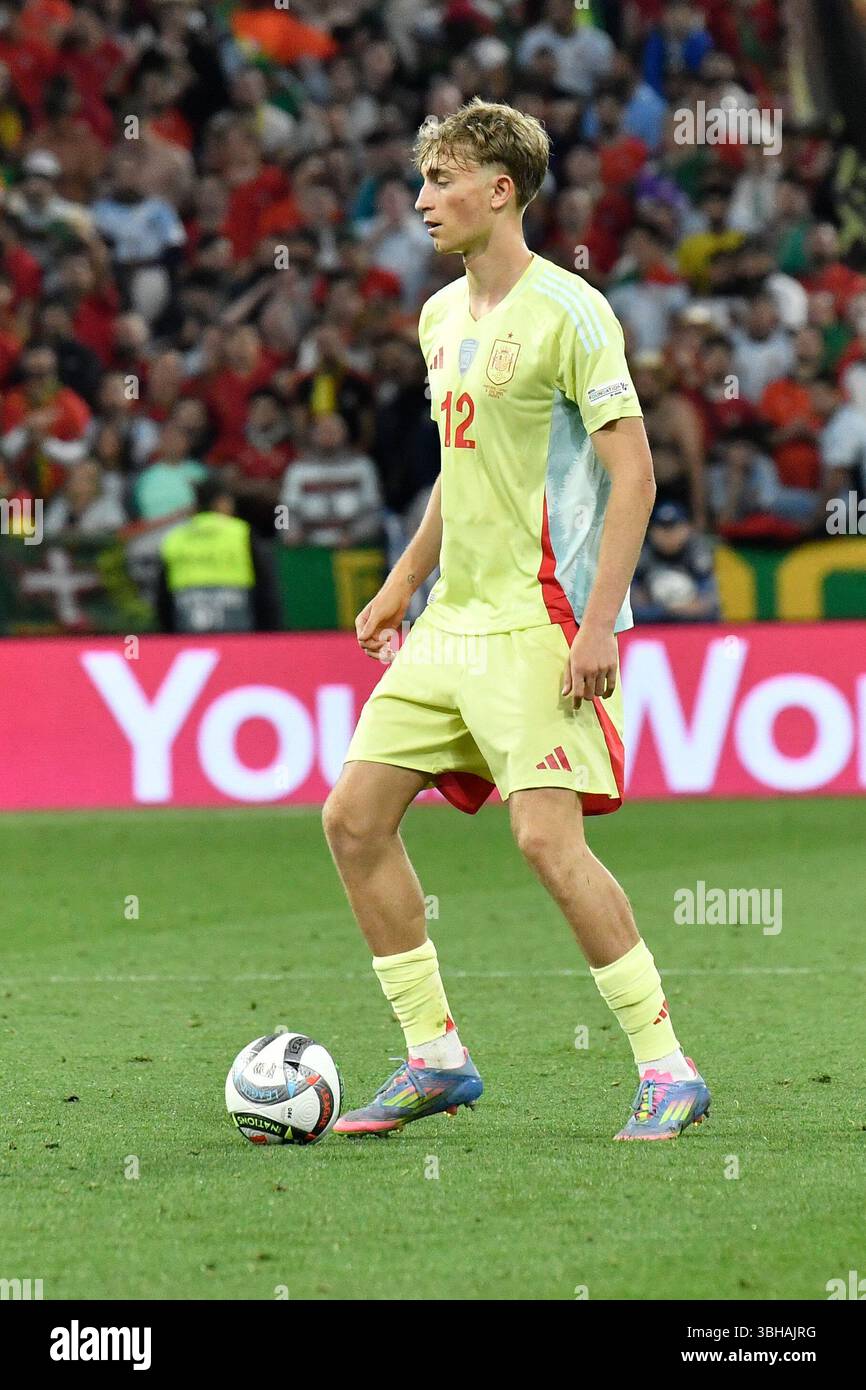 MUNICH, GERMANY - JUNE 8: Dean Huijsen of Spain during the UEFA Nations ...