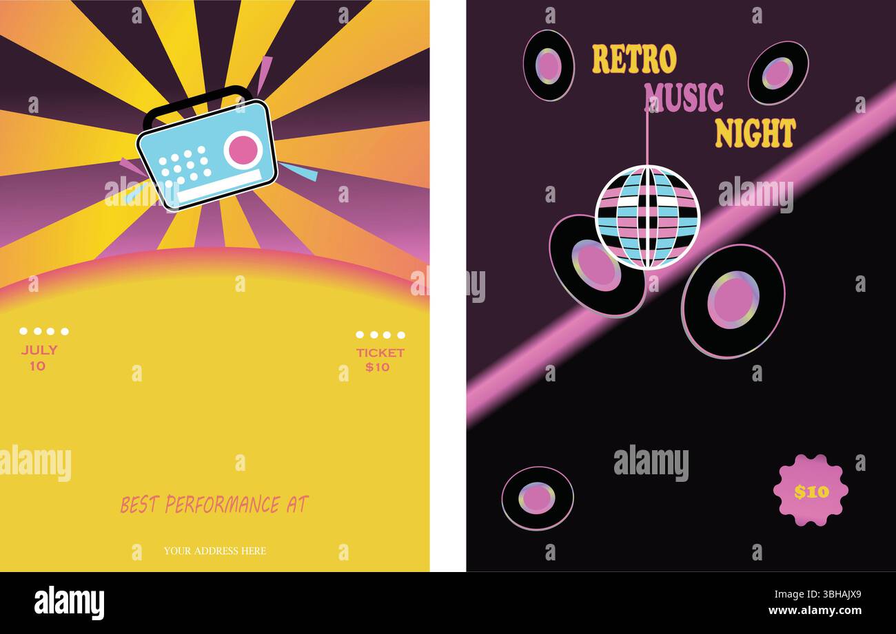 Retro groovy posters design Stock Vector Images - Alamy