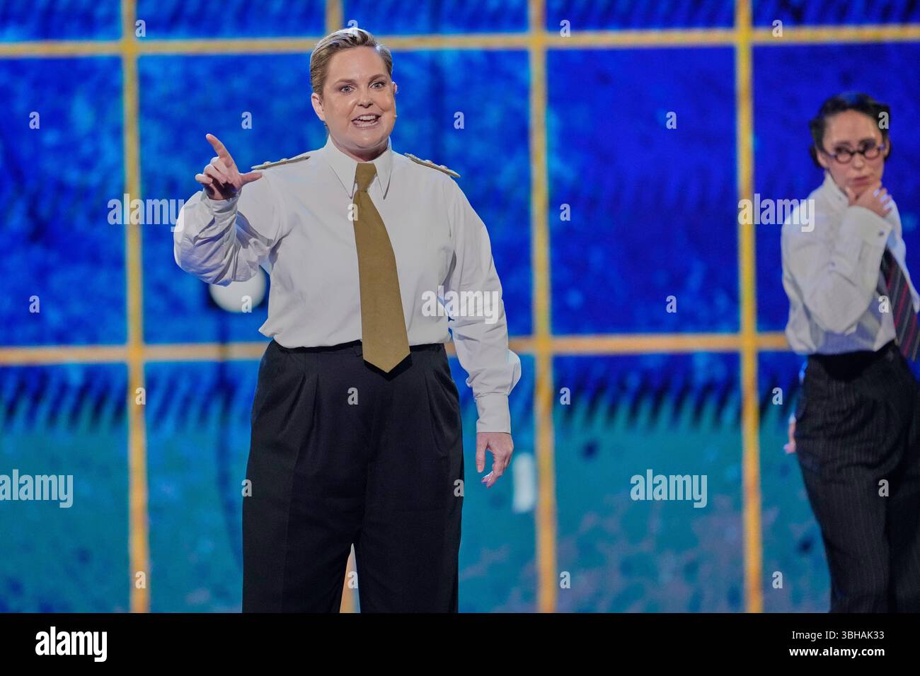 Zoe Roberts, left, and Claire-Marie Hall perform "Born to Lead" from ...