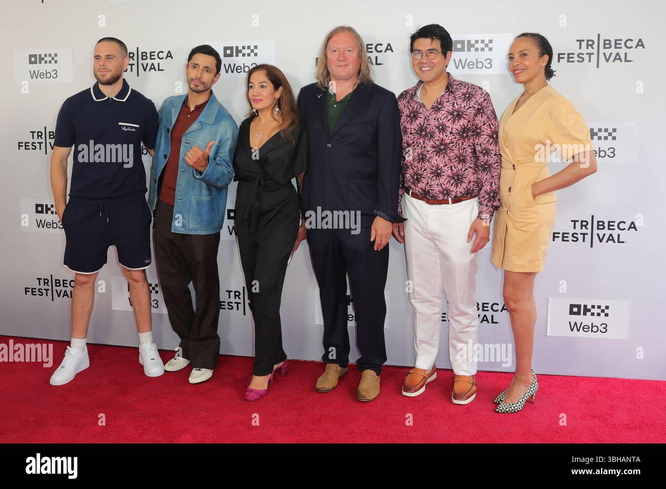 NEW YORK, NEW YORK - JUNE 07: (L-R) Jared Abrahamson, Riz Ahmed, David ...