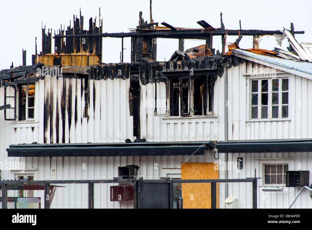 Remains of a Burnt Building Stock Photo - Alamy