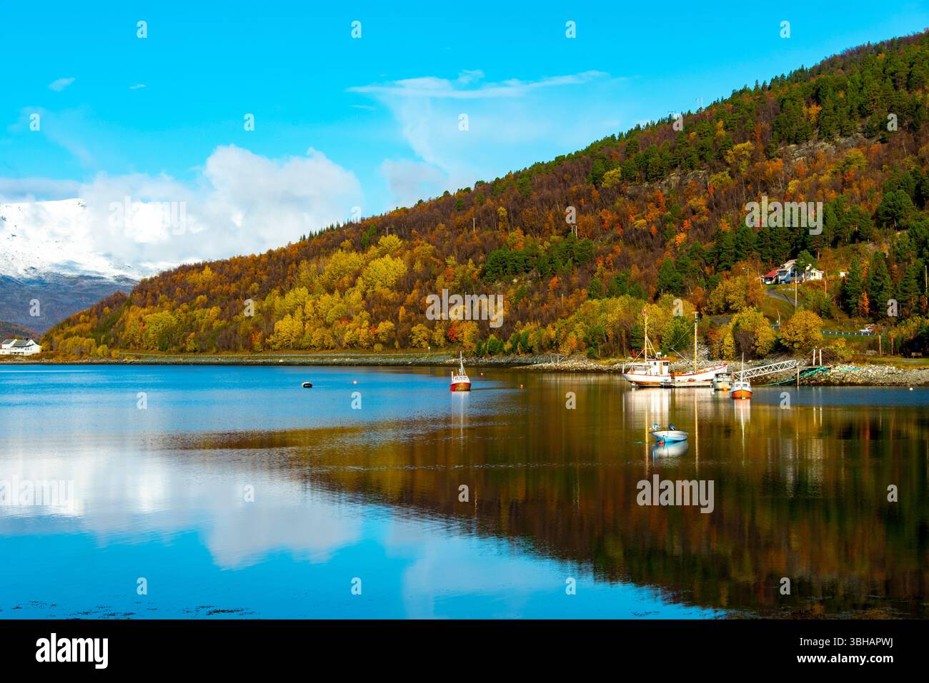 Sea Inlet in Burfjord Village - Norway Stock Photo - Alamy