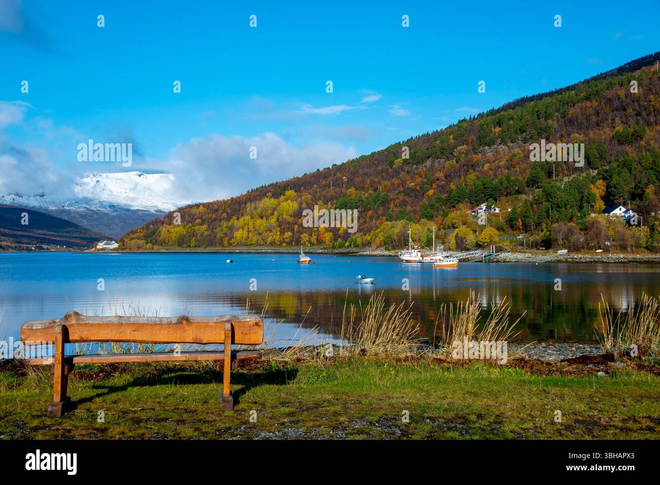 Sea Inlet in Burfjord Village - Norway Stock Photo - Alamy