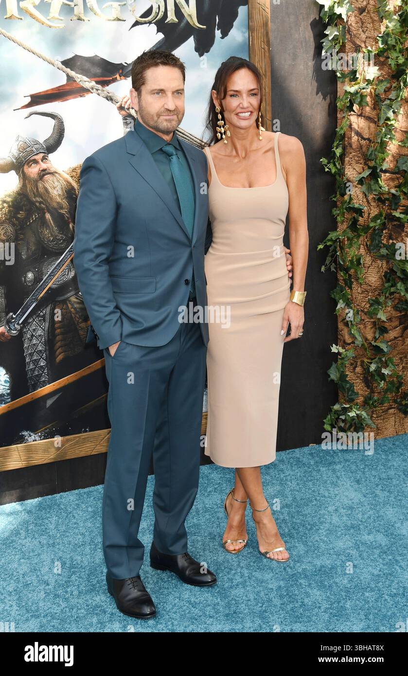 LOS ANGELES, CALIFORNIA - JUNE 07: (L-R) Gerard Butler and Morgan Brown ...