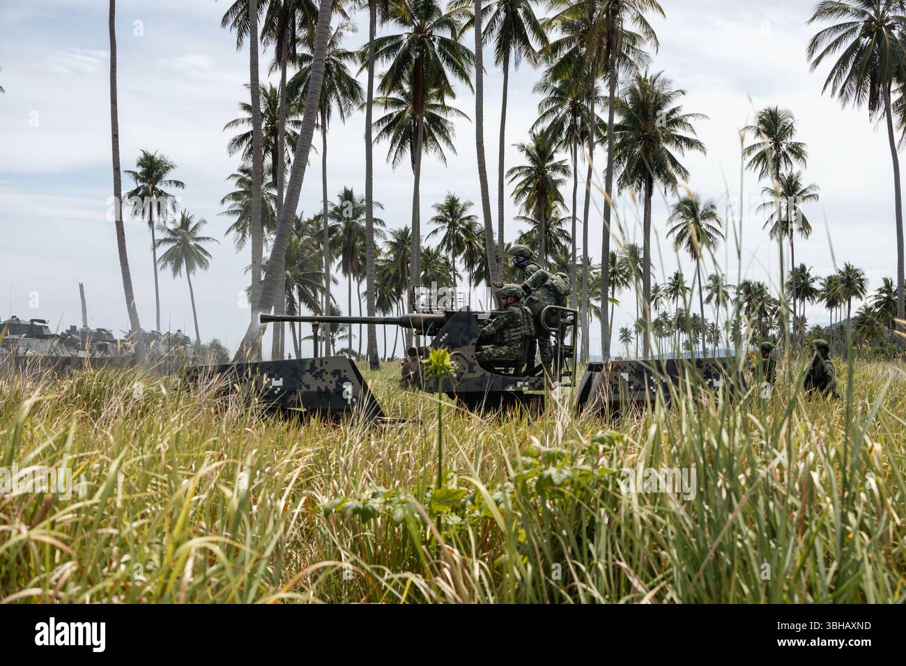 Philippine Marines with 3rd Brigade fire a 40mm Bofors anti-aircraft ...