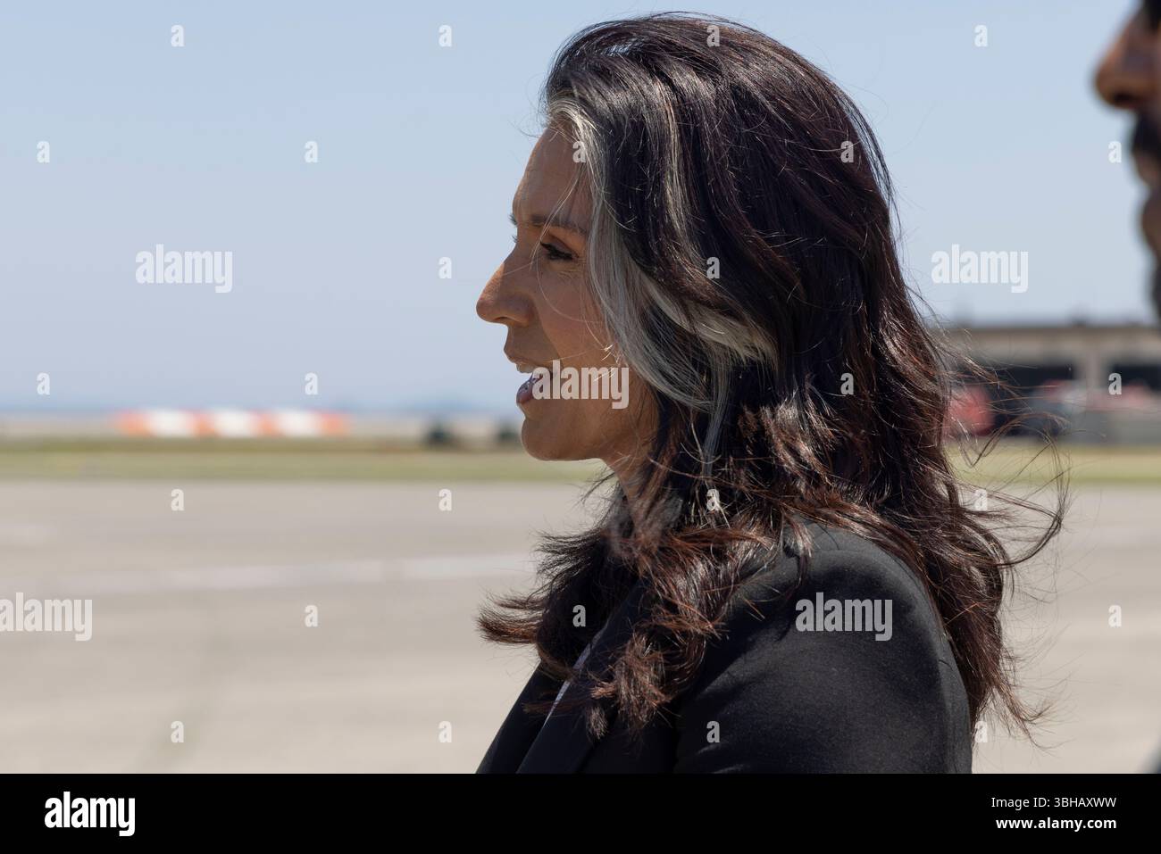 The U.S. Director of National Intelligence Tulsi Gabbard speaks with ...