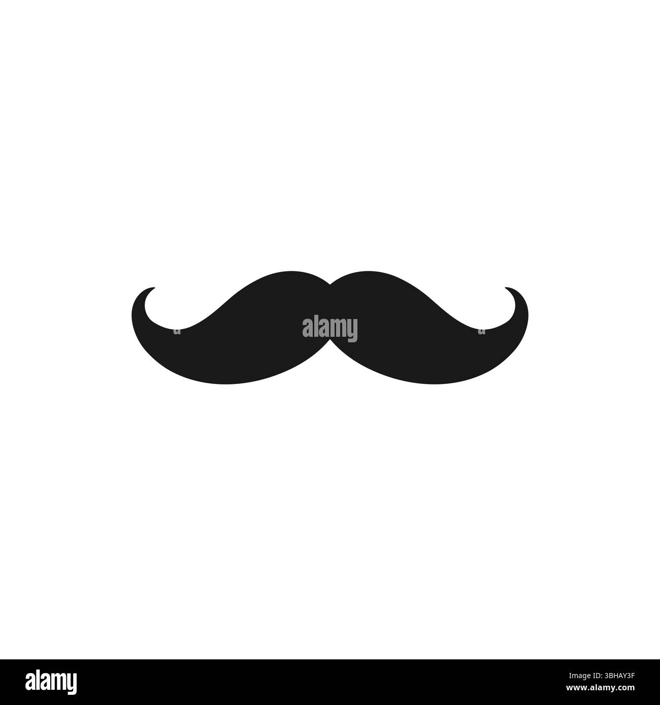Silhouette of an elegant mustache. Black icon of a classic gentleman's ...