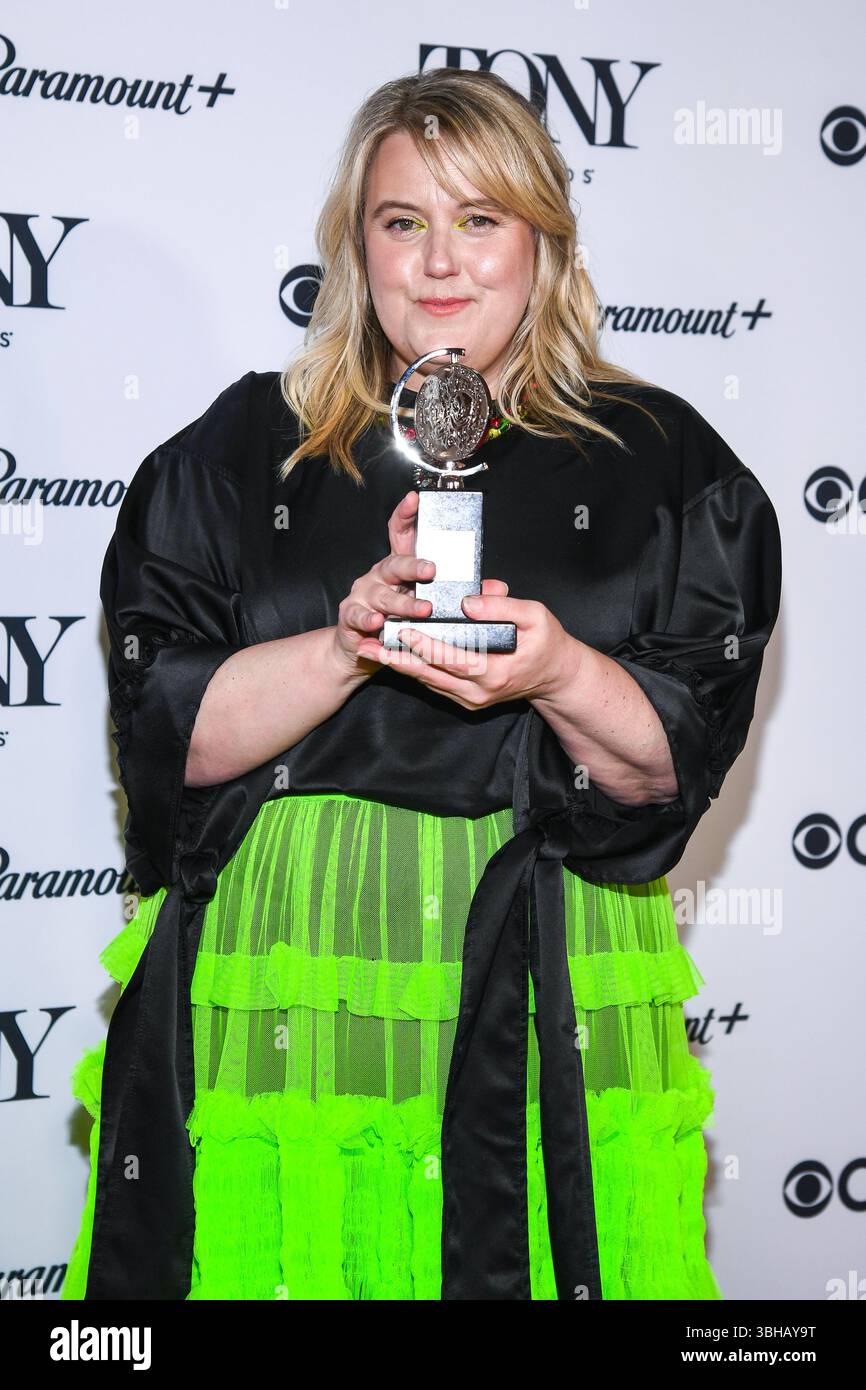 New York, USA. 08th June, 2025. Marg Horwell posing in the Press Room ...