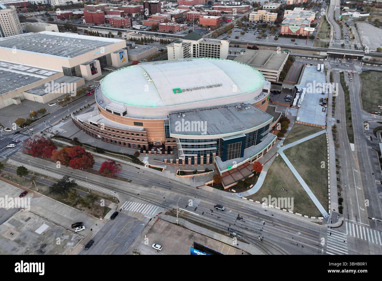 A general overall aerial view of the Paycom Center, Sunday, Dec. 1 ...