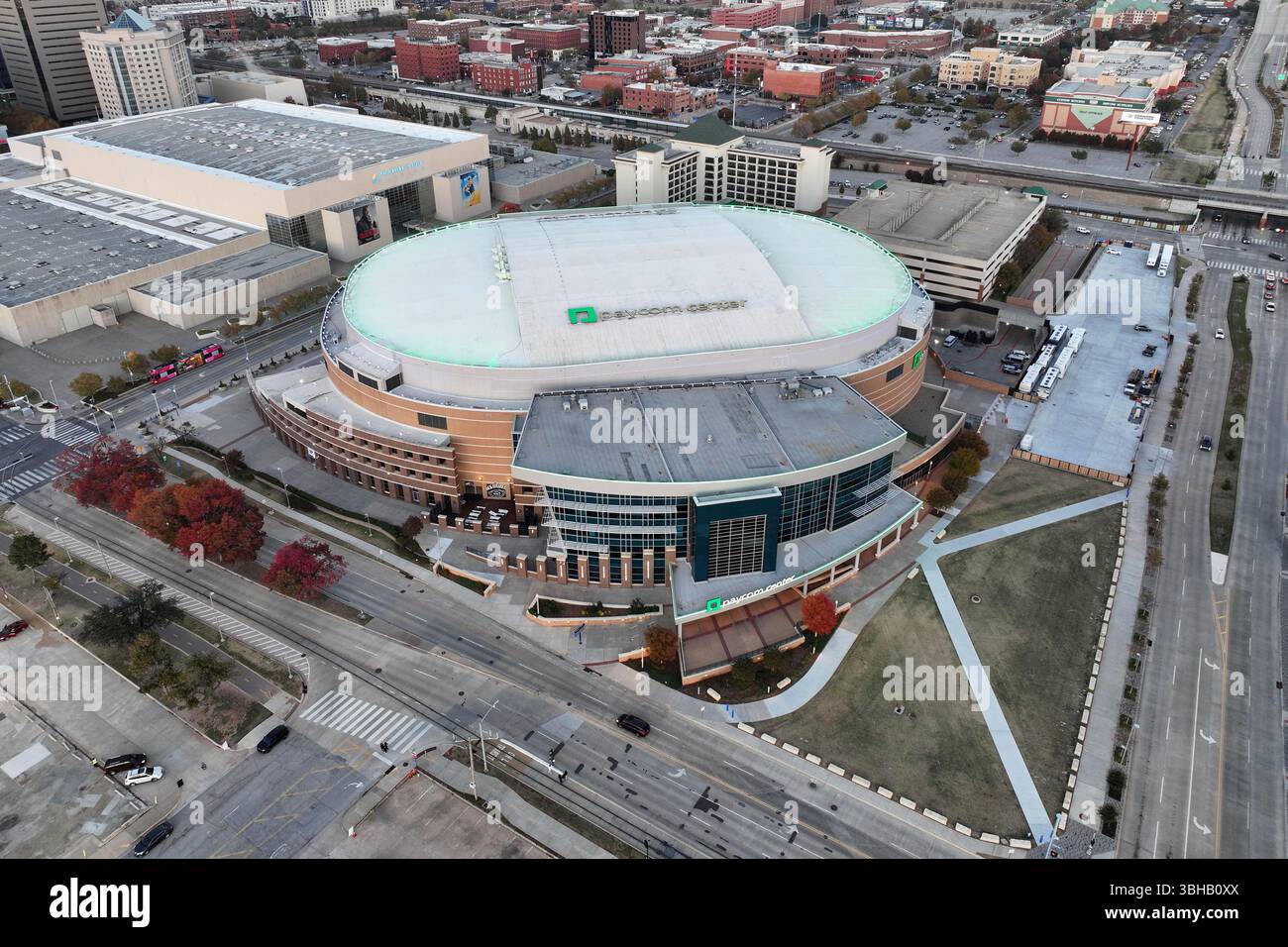 A general overall aerial view of the Paycom Center, Sunday, Dec. 1 ...