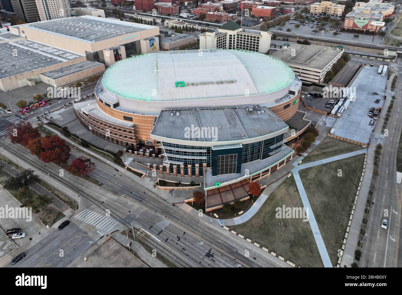 A general overall aerial view of the Paycom Center, Sunday, Dec. 1 ...