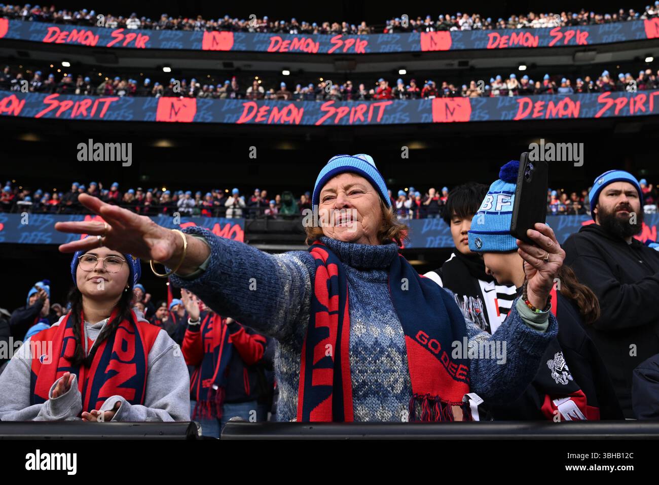 Melbourne, Australia. 09th June, 2025. Supporters watch on as Neale ...
