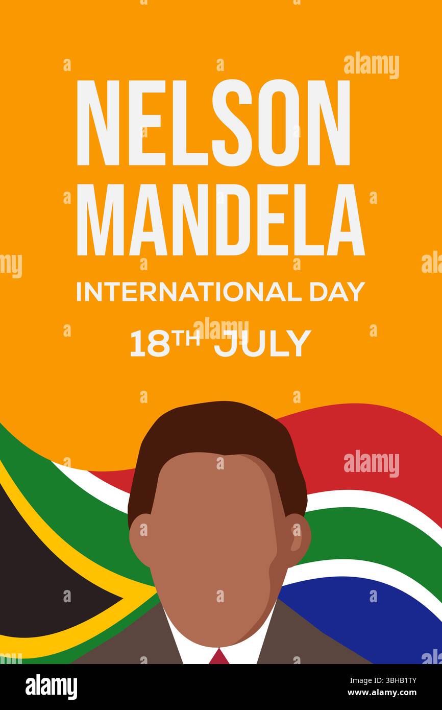 Nelson Mandela International Day poster illustration Stock Vector Image ...