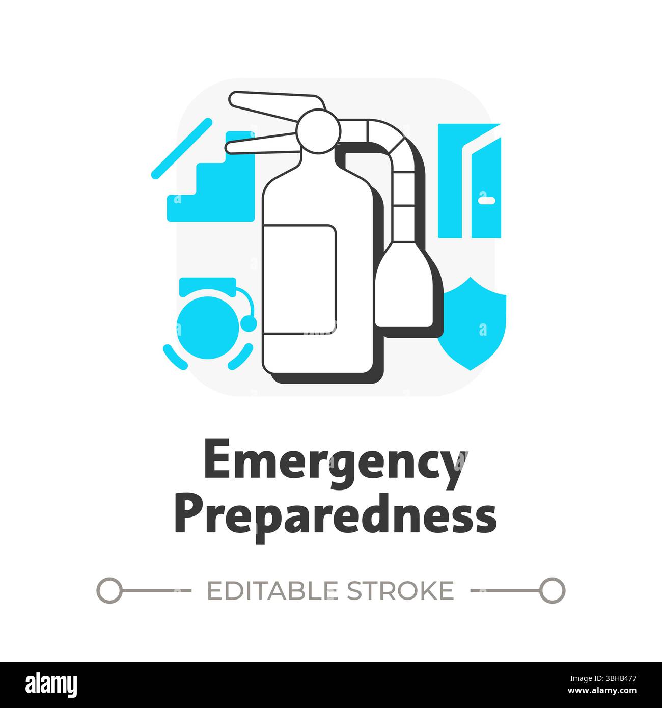 Emergency preparedness flat outline concept icon Stock Vector Image ...