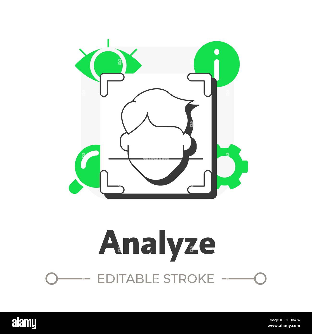 Analyze events flat outline concept icon Stock Vector Image & Art - Alamy