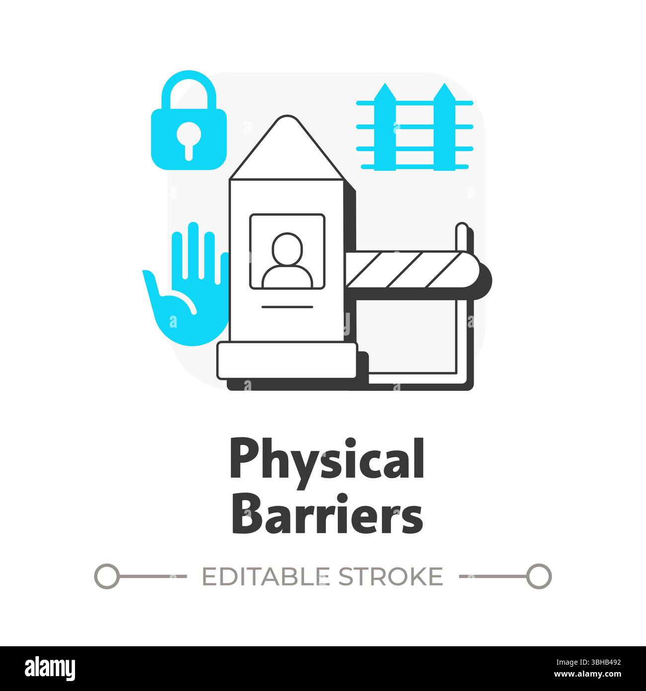 Physical barriers flat outline concept icon Stock Vector Image & Art ...