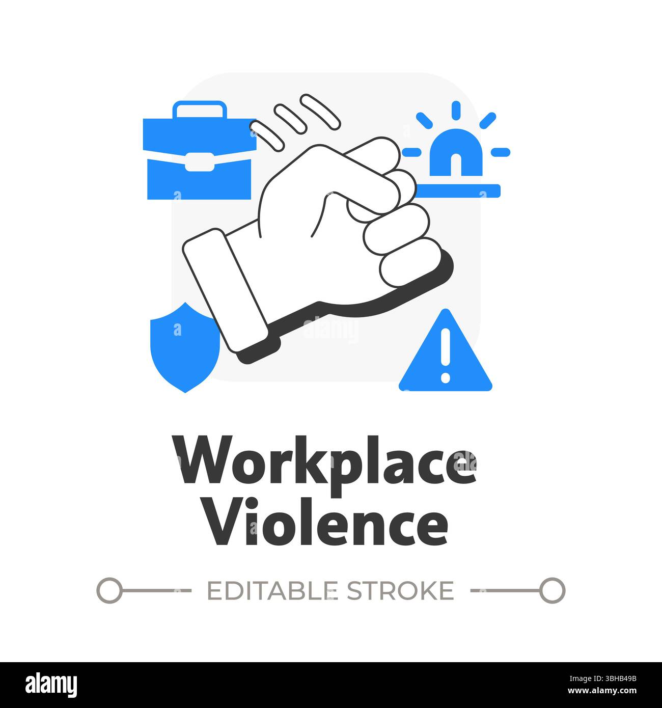 Workplace violence flat outline concept icon Stock Vector Image & Art ...