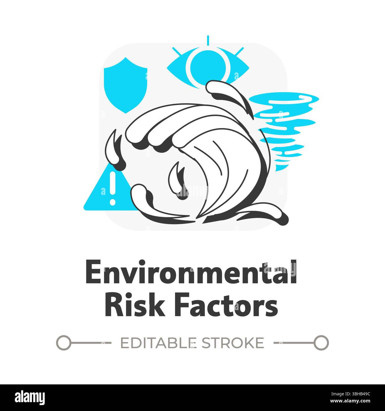 Environmental risk factors flat outline concept icon Stock Vector Image ...