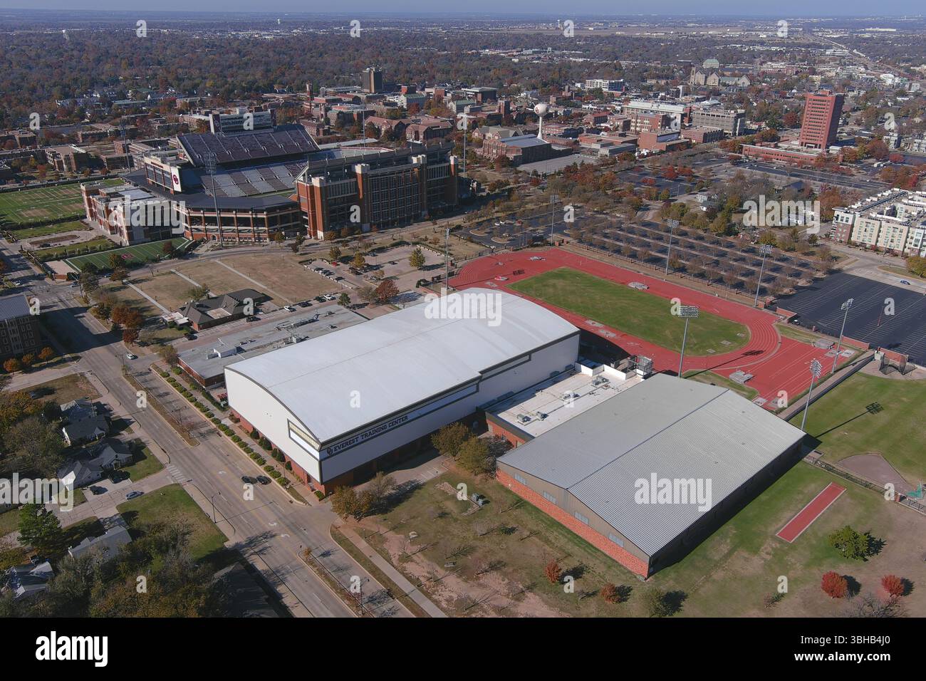 Norman, United States. 01st Dec, 2024. A general overall aerial view of ...