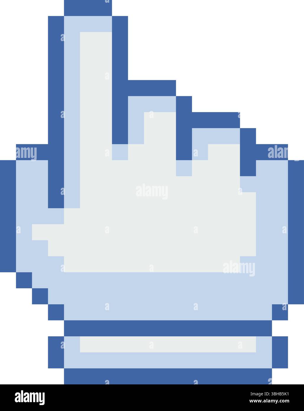 Pixel art blue hand cursor. Vector clean retro pointer with smooth shading Stock Vector Image ...