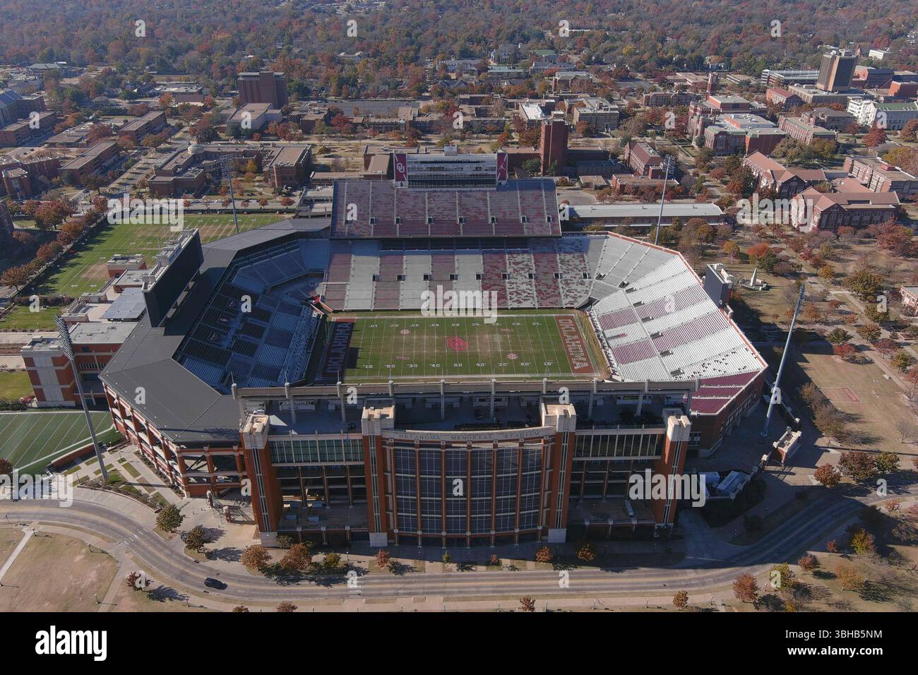 A general overall aerial view of Gaylord Family Oklahoma Memorial ...