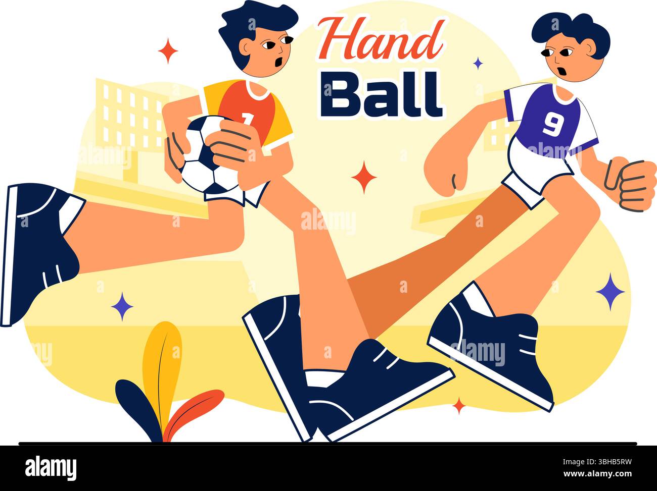 Handball match in sports Cut Out Stock Images & Pictures - Alamy