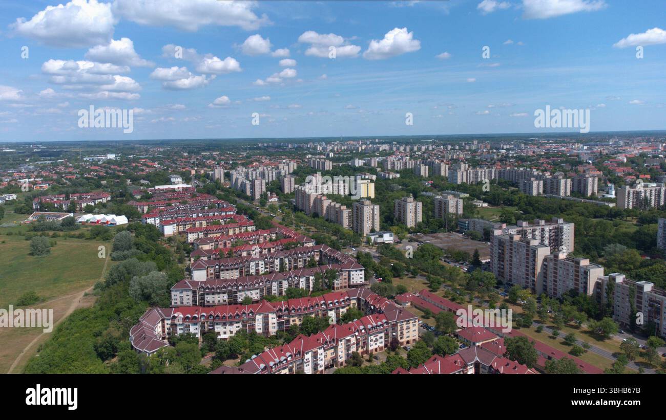 Densely populated urban area, apartment blocks, panel flats ...