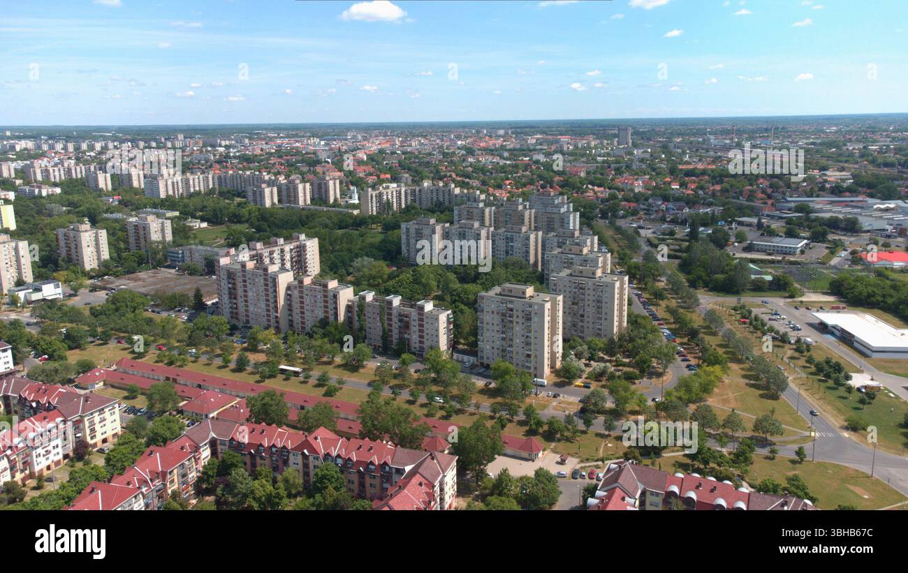 Densely populated urban area, apartment blocks, panel flats ...