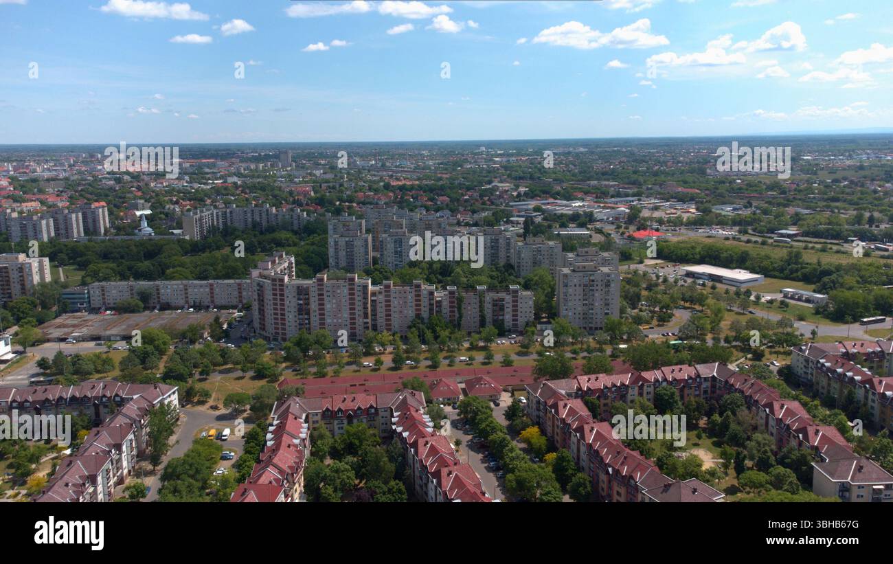 Densely populated urban area, apartment blocks, panel flats ...