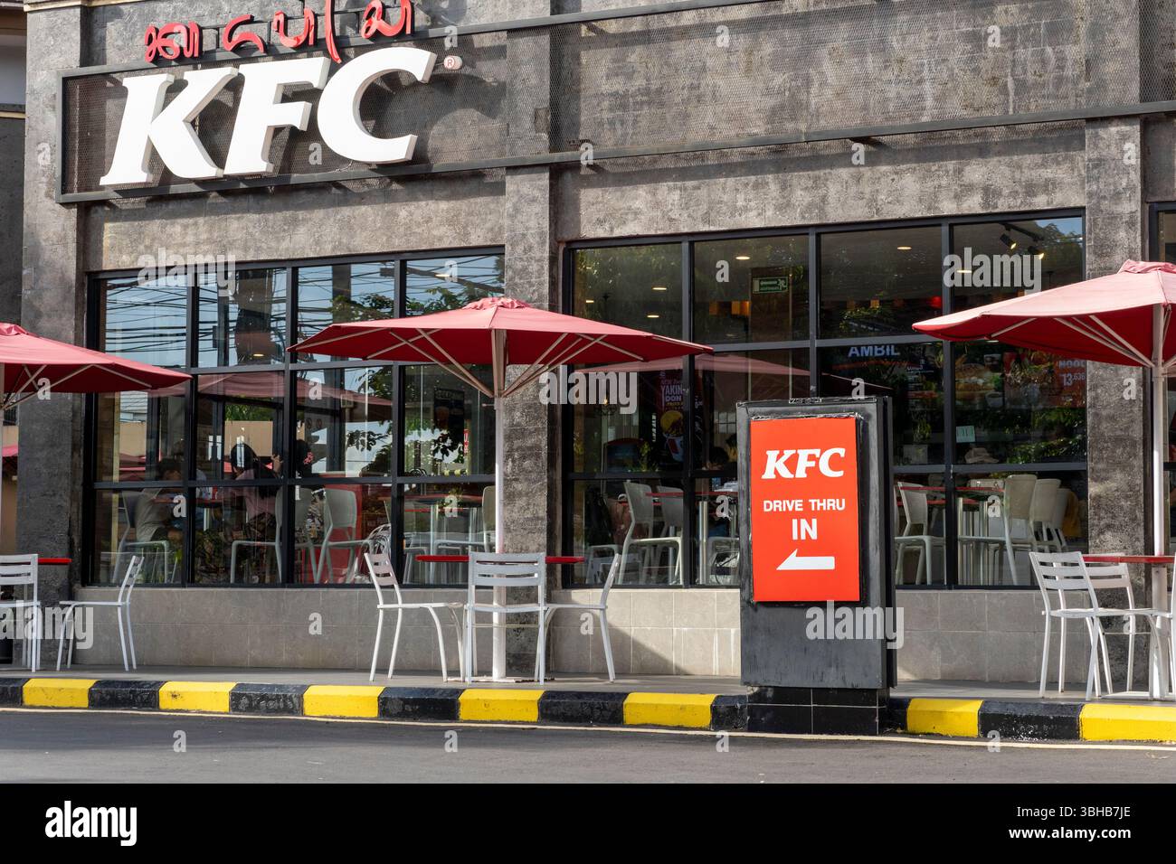 Bali, Indonesia - Dec 23, 2024: Large KFC restaurant with a 24 hour ...