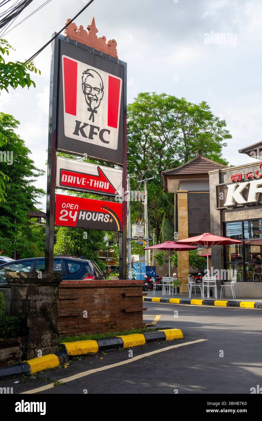 Bali, Indonesia - Dec 23, 2024: Large KFC restaurant with a 24 hour ...