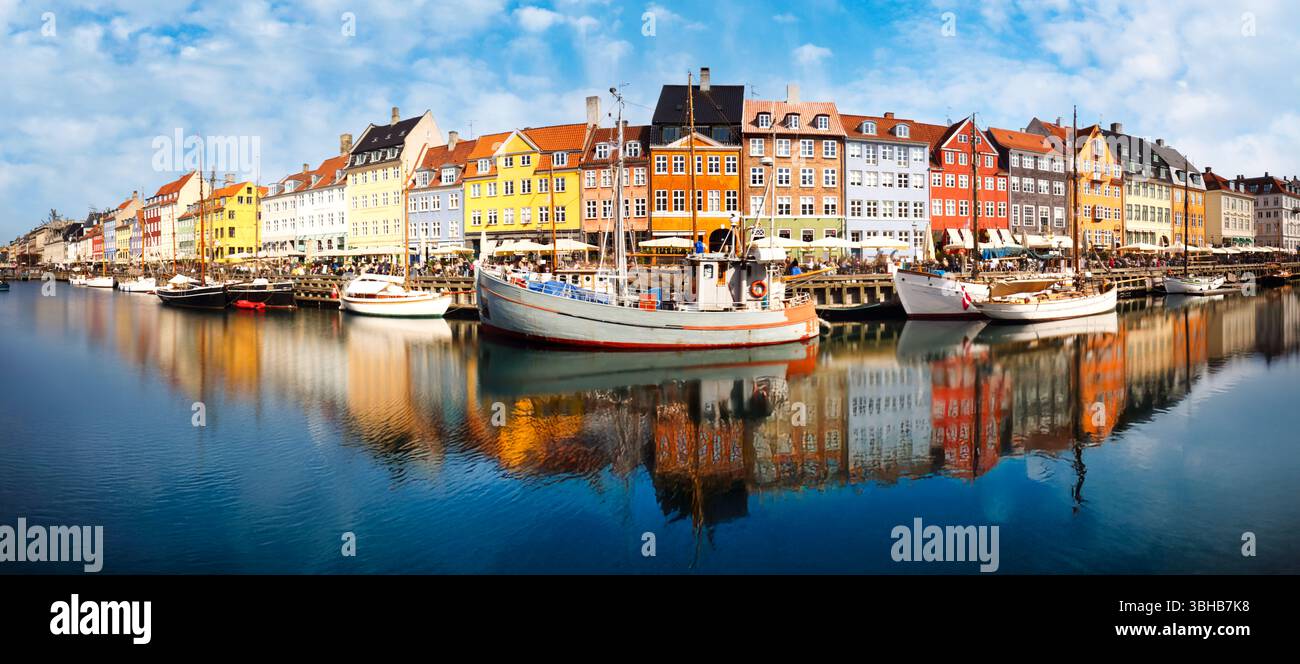 Nyhavn Pedestrian waterfront street: outdoor cafes & colorful buildings ...